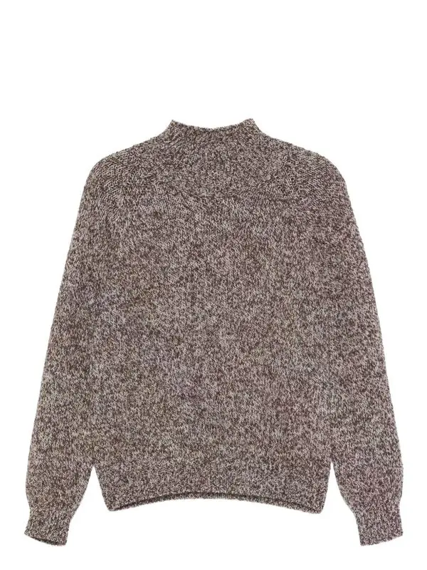 AROVESCIO Marl-knit High-neck Sweater - Brown