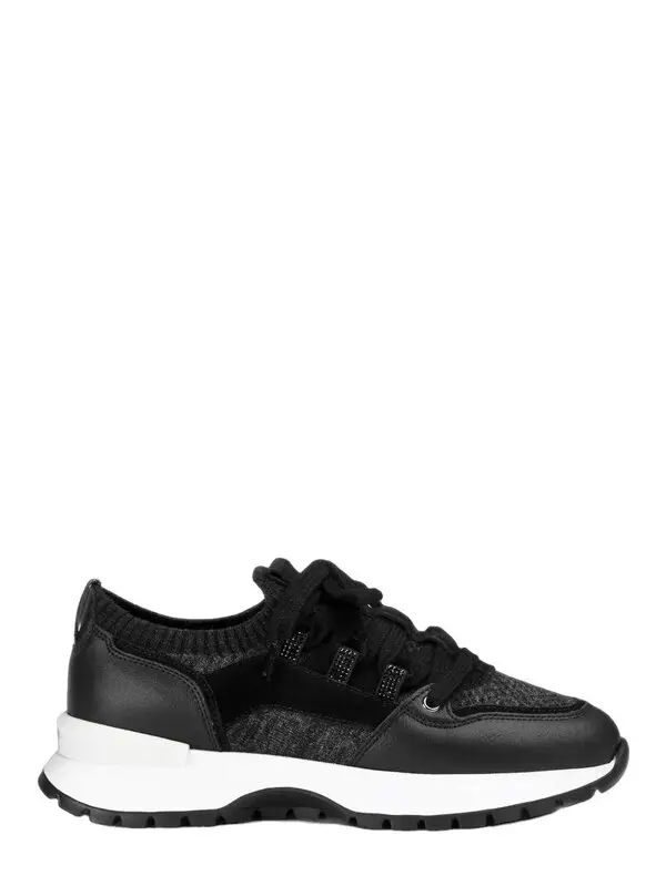 DOUCAL'S Panelled Leather Sneakers - Black
