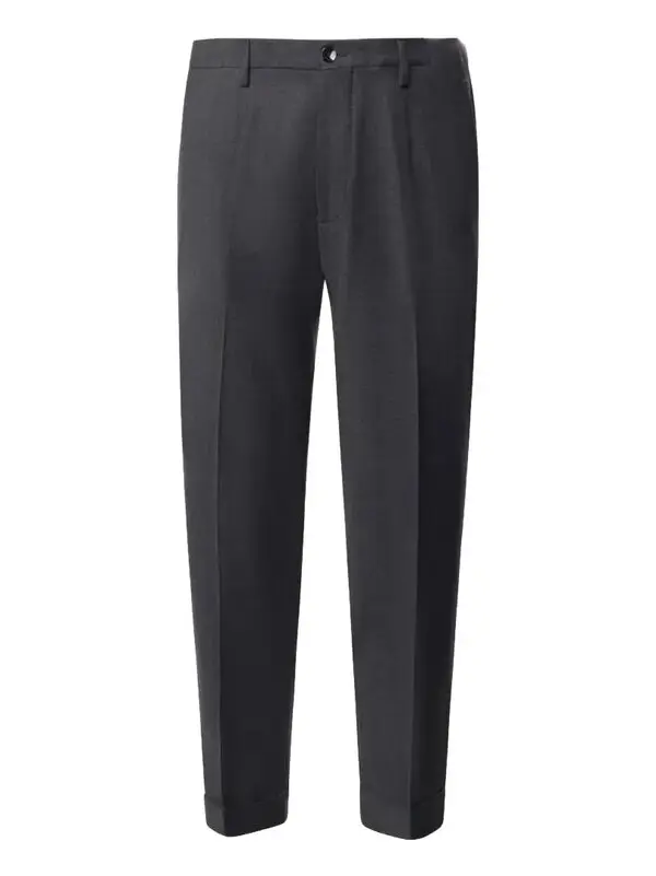 MICHAEL COAL Pleated-detail Turn-up Trousers - Grey