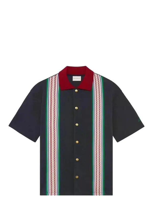 Drole De Monsieur Stripe-detail Button-up Shirt - Grey