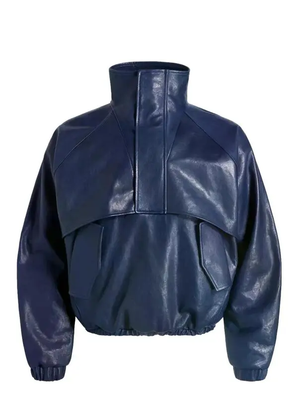 Public School Dekalb Leather Hoodie - Blue