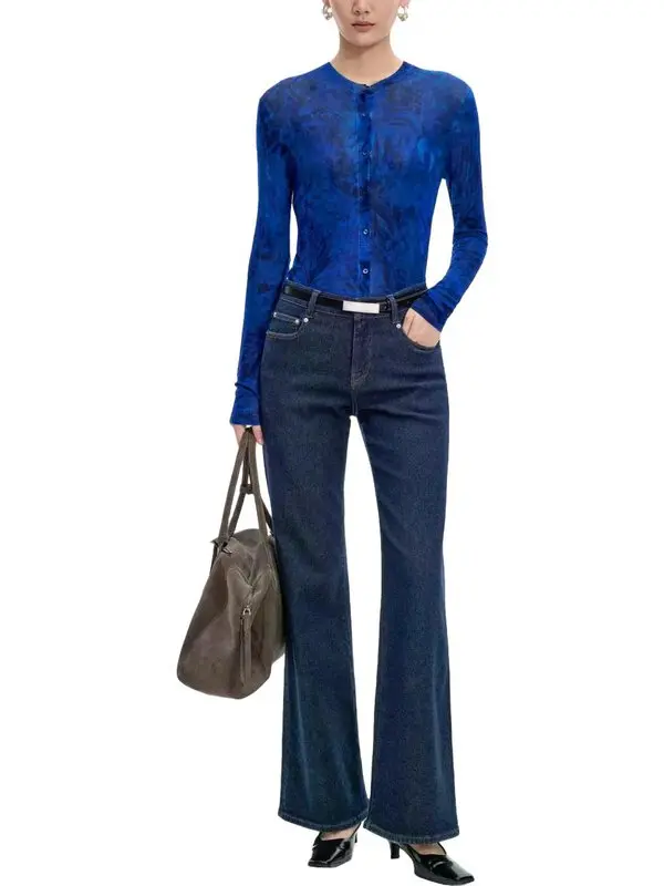 JNBY Abstract-print Wool Cardigan - Blue
