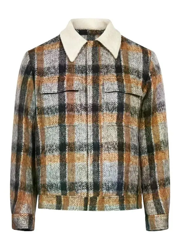 Simkhai Ford Check-pattern Fleece-collar Jacket - Grey