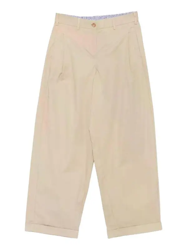 MAISON JEJIA Andrea Pleated-detail Turn-up Trousers - Neutrals
