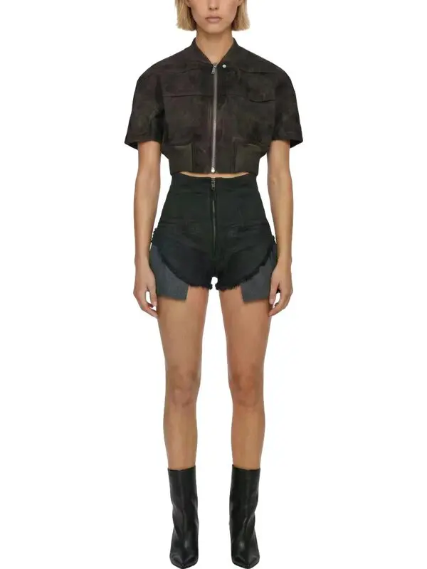 Rick Owens Tatlin Cropped Short-sleeve Jacket - Grey