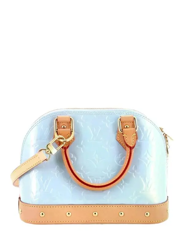 LOUIS VUITTON Alma Charm Chain Handbag Monogram Vernis Bb Satchel - Blue