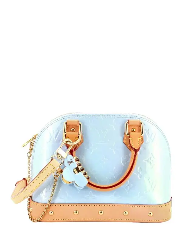 LOUIS VUITTON Alma Charm Chain Handbag Monogram Vernis Bb Satchel - Blue
