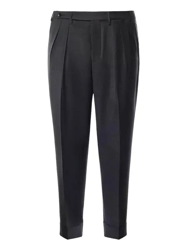 MICHAEL COAL Pleated-detail Turn-up Trousers - Grey