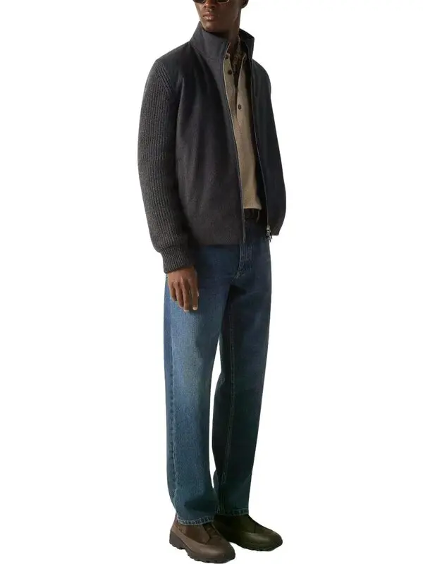 Zegna Dark Mélange Oasi Cashmere Full Zip Cardigan - Grey