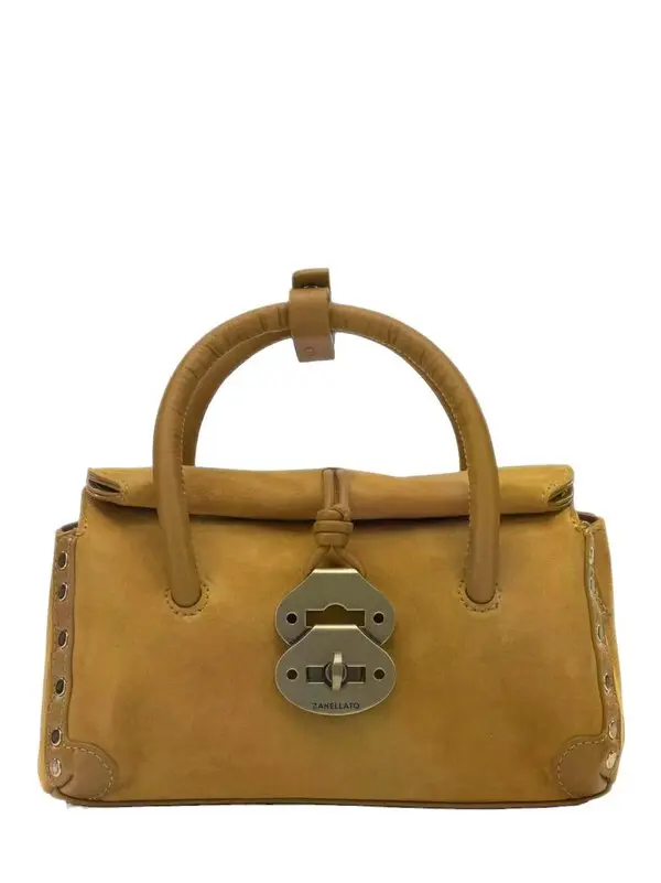 ZANELLATO Baby Dotta Stud-embellished Suede Tote Bag - Brown