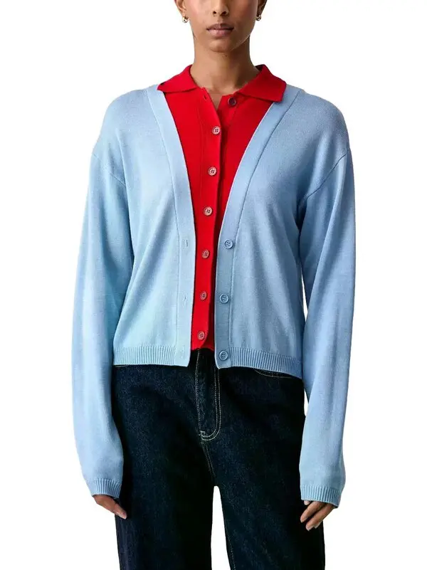 Stine Goya V-neck Button-up Cardigan - Blue