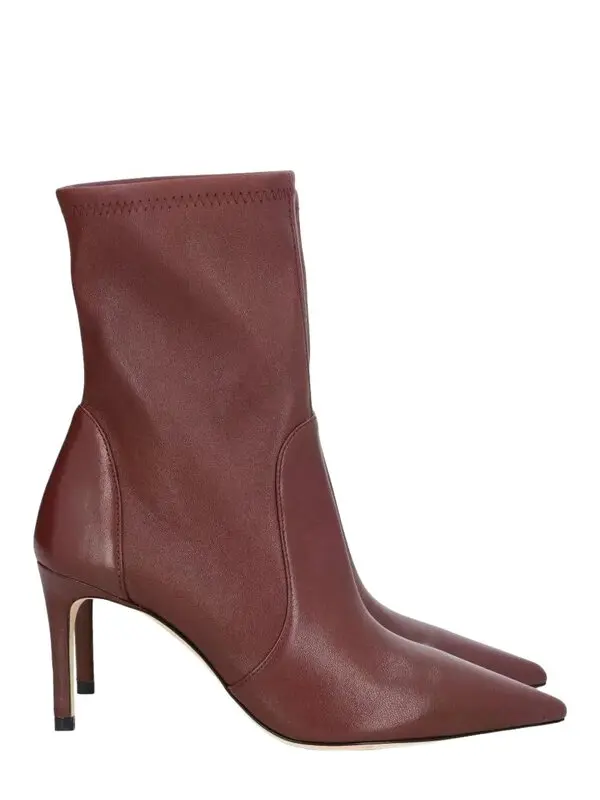 STUART WEITZMAN Power Leather Ankle Boots - Red
