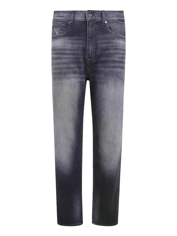 7 For All Mankind Easy Straight Faded Straight-leg Jeans - Grey
