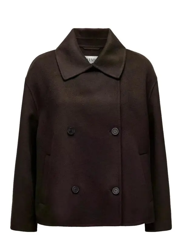ARMA Manila Cropped A-line Wool Jacket - Brown