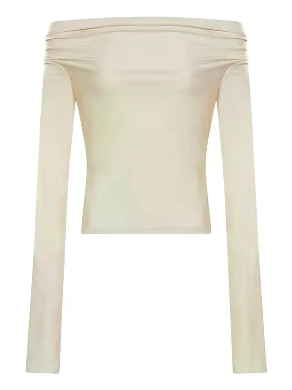 Andamane Off-shoulder Ruched-detail Top - Neutrals