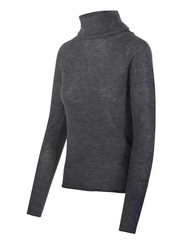 ROBERTO COLLINA Roll-neck Raglan-sleeve Sweater - Grey