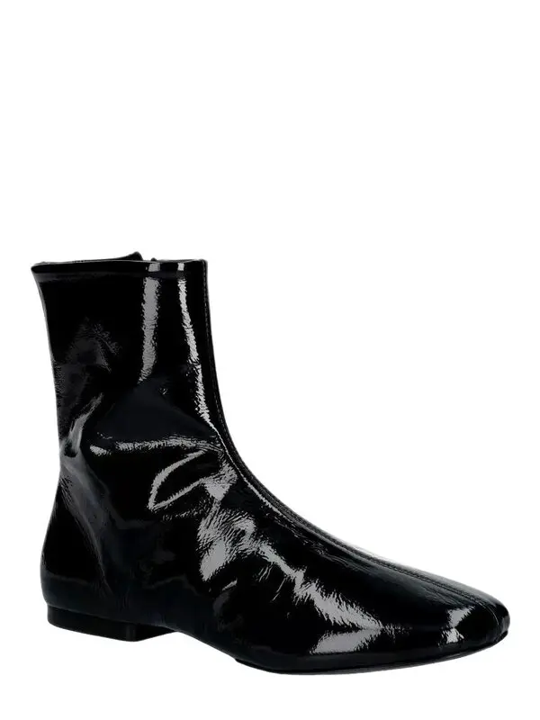 SOULIERS MARTINEZ Molli Patent-finish Ankle Boots - Black