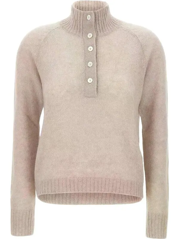 GRAN SASSO Half-button High-neck Sweater - Neutrals
