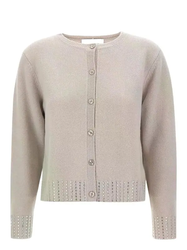 KAOS Rhinestone-embellished Wool Cardigan - Neutrals