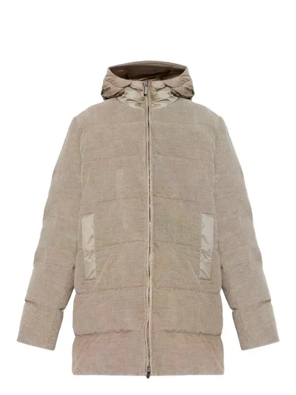 Paul & Shark Quilted Corduroy Coat - Neutrals