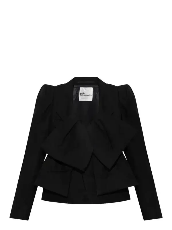 Noir Kei Ninomiya Bow-embellished Wool Blazer - Black