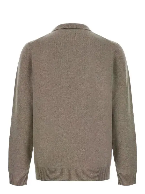Soft Goat Cashmere Polo Sweater - Brown