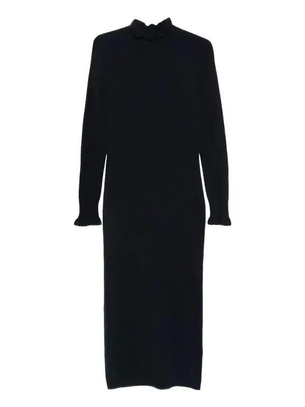 AROVESCIO Ribbed High-neck Dress - Blue