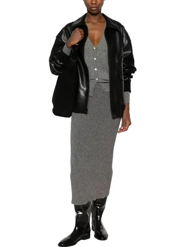 AROVESCIO V-neck Button-up Cardigan - Grey