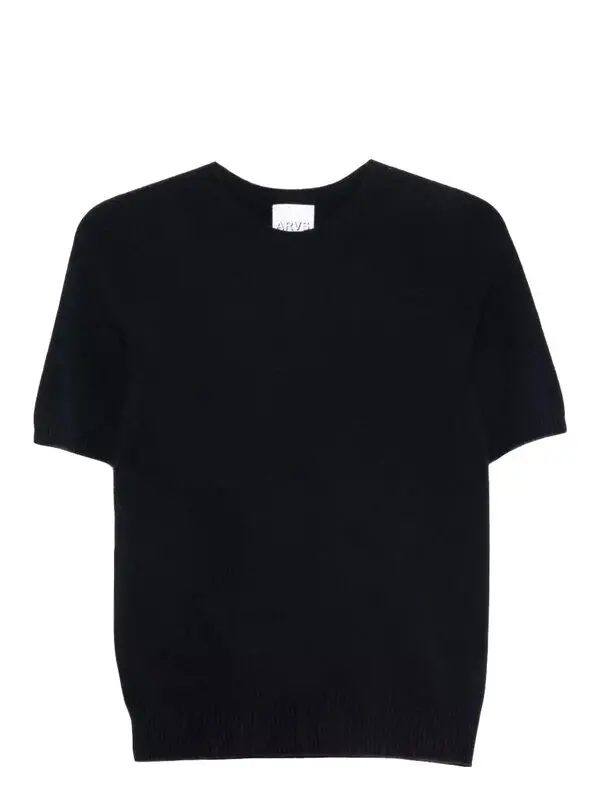 AROVESCIO Short-sleeve Knitted Top - Blue