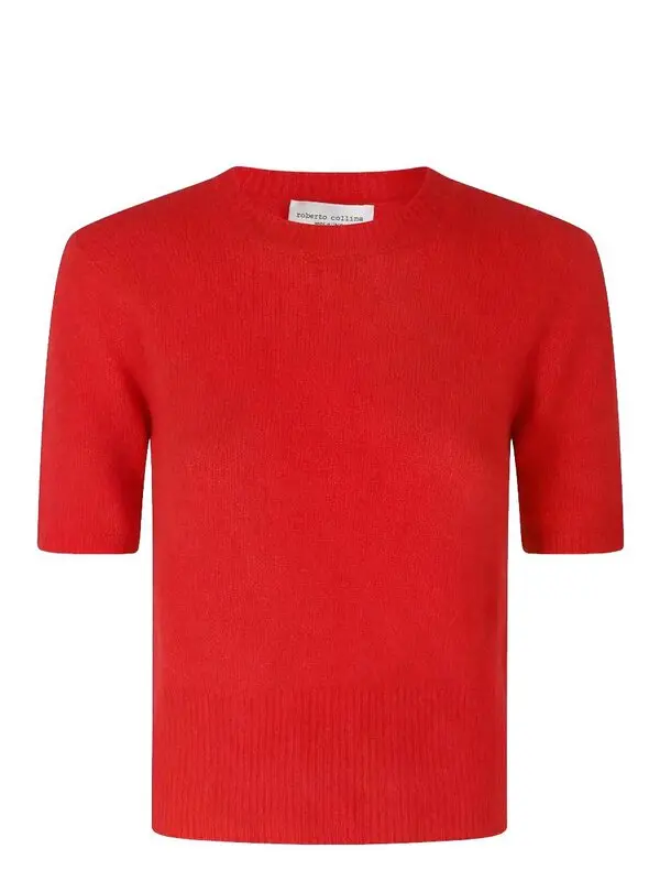 ROBERTO COLLINA Short-sleeve Crew-neck Top - Red