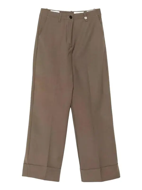 MY MYTHS Pressed-crease Turned-up Trousers - Brown