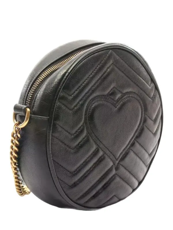 Gucci 2000s Gg Marmont Round Shoulder Bag - Black