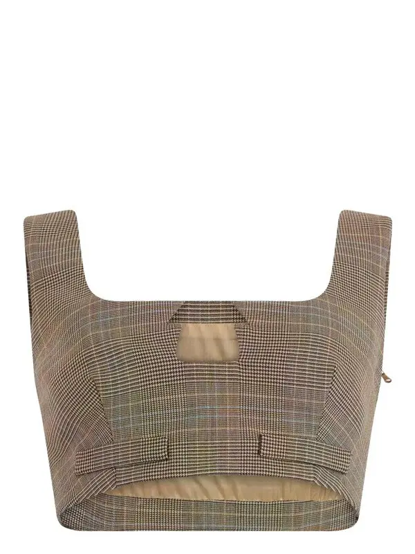 Moschino Houndstooth-pattern Crop Top - Brown