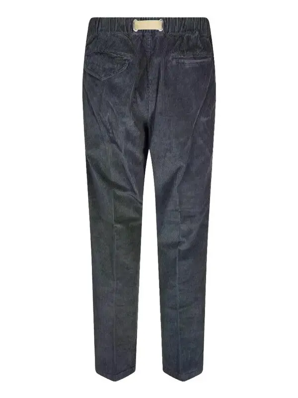 WHITE SAND Belted Corduroy-effect Trousers - Grey