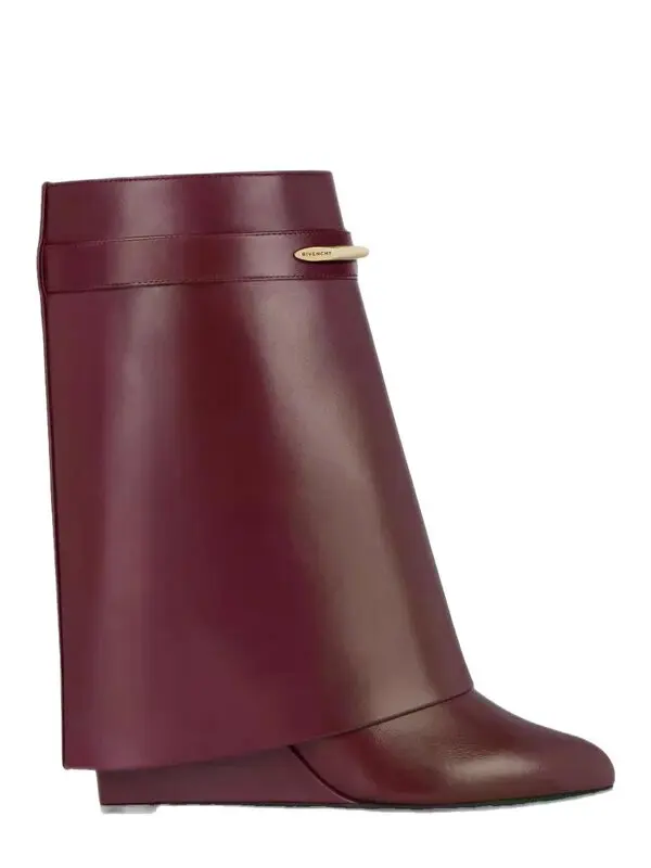 Givenchy Shark Pinch Ankle Boots In Leather - Red