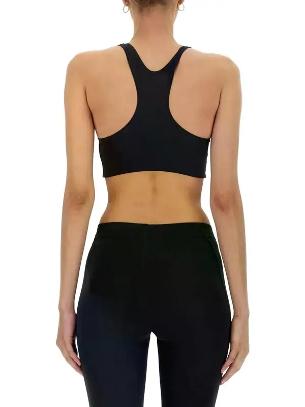 JIL SANDER Logo-print Cropped Top - Black