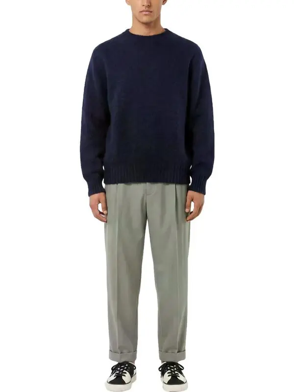 You Must Create Crew-neck Raglan-sleeve Sweater - Blue