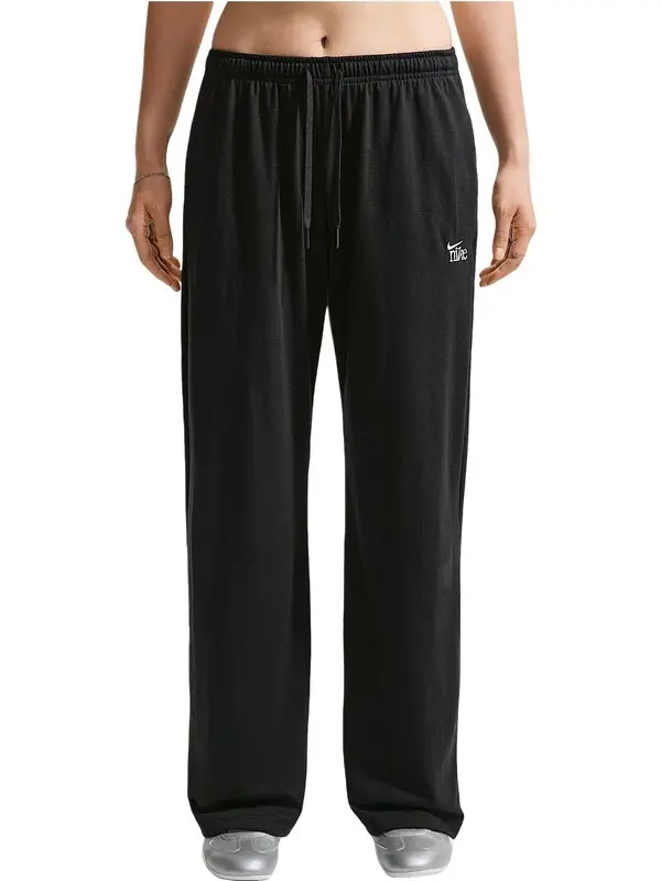 Nike Chill Knit Mid-rise Straight Leg Pants - Black
