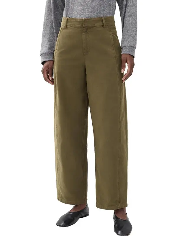 PERFECTWHITETEE Akira Barrel Utility Pants - Dark Olive
