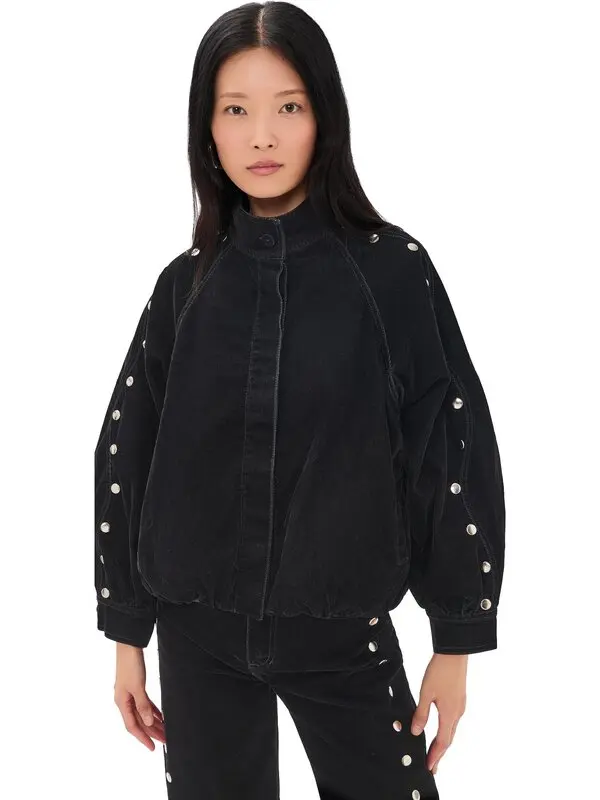 SIXXTA Bomber Corduroy Jacket - Black