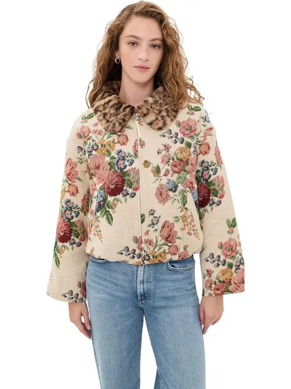 For Love & Lemons Betsy Floral Jacket - Cream