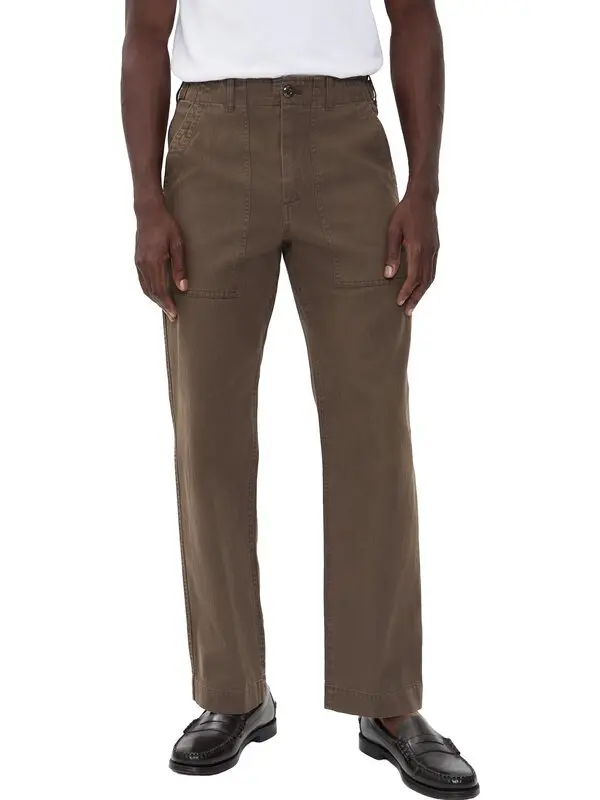 ALEX MILL Herringbone Field Pants - Espresso