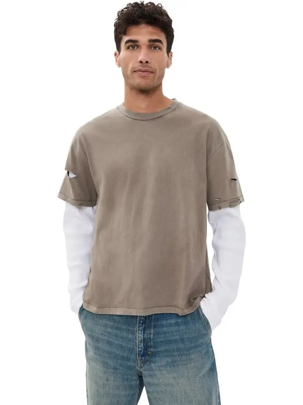 STOCKHOLM SURFBOARD CLUB Layer Box Tee - Hickory
