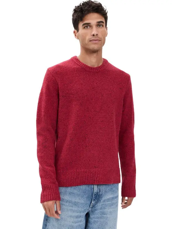 ALEX MILL Donegal Crewneck Sweater - Red