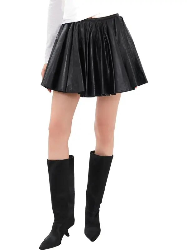 HAIKURE Ziggy Silky Leather Skirt - Black