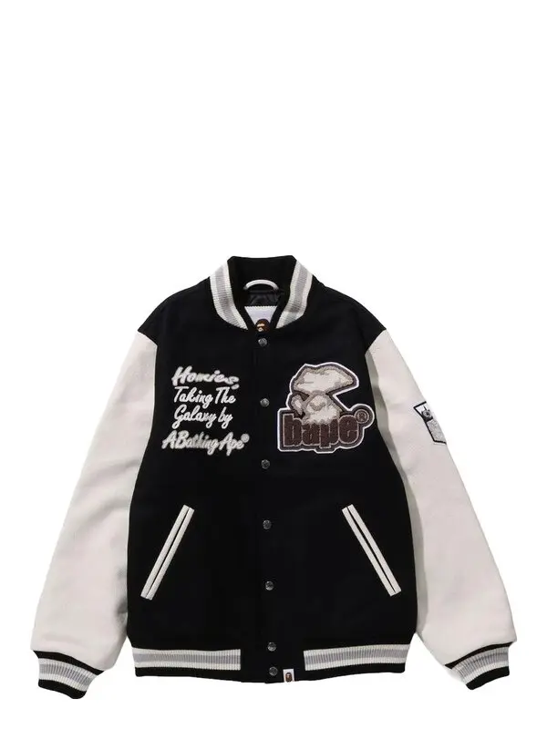 A BATHING APE Varsity Jacket - Black