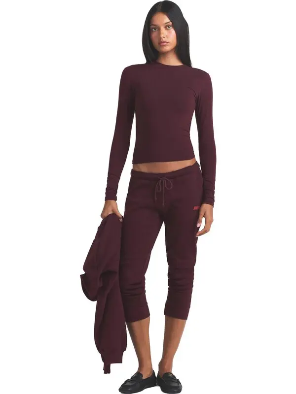 SKIMS Legging | Red | | Cotton Fleece - Currant
