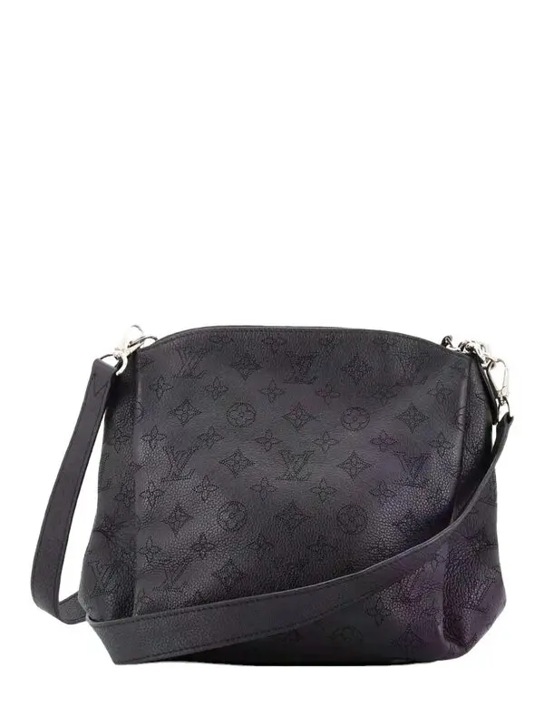 LOUIS VUITTON Babylone Handbag Mahina Leather Bb Hobo Bag - Black