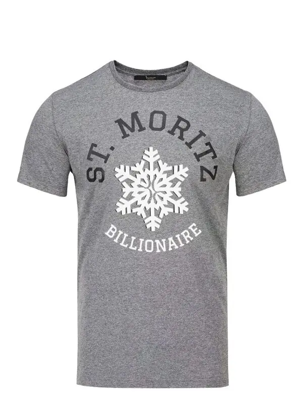 BILLIONAIRE St. Moritz Logo-print T-shirt - Grey