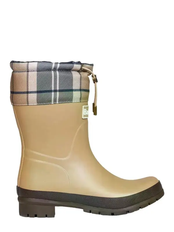 Barbour Mowbray Tartan-panel Drawstring Boots - Neutrals